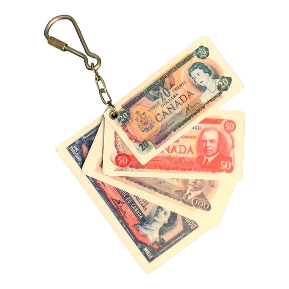 Accessories | Vintage Canadian Currency Plastic Novelty Keychain 21000 ...